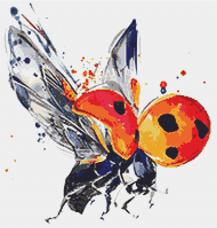 Lady Bird Cross Stitch Pattern 2 Instant PDF Download Beetle - Etsy