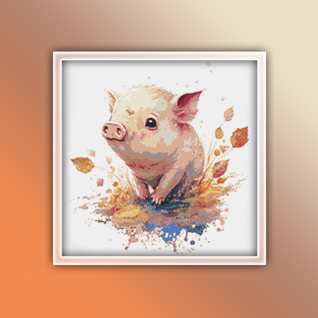 Pig Cross Stitch Pattern 14 Instant PDF Download - Potbelly Pig ...