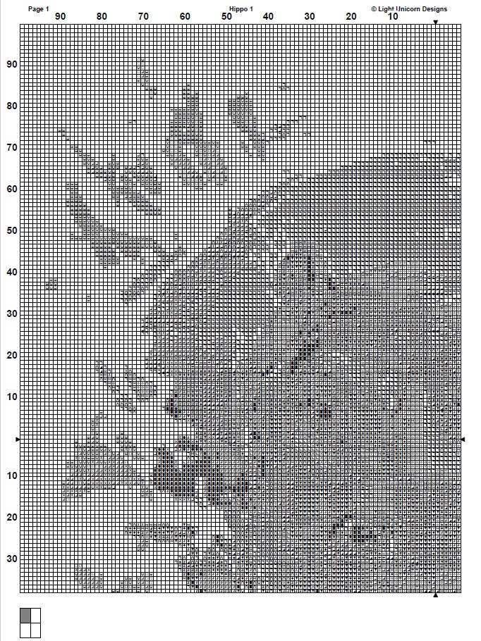 Hippo Cross Stitch Pattern 1 Instant PDF Download - Etsy