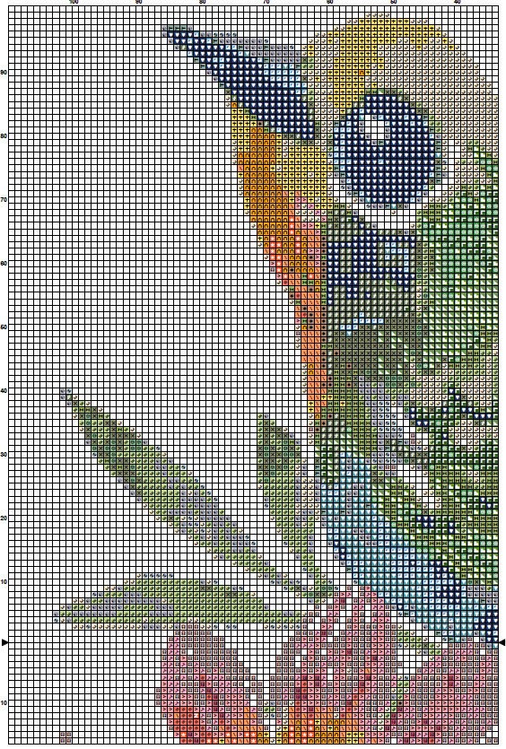 Small Bird Cross Stitch Pattern Instant PDF Download Green | Etsy