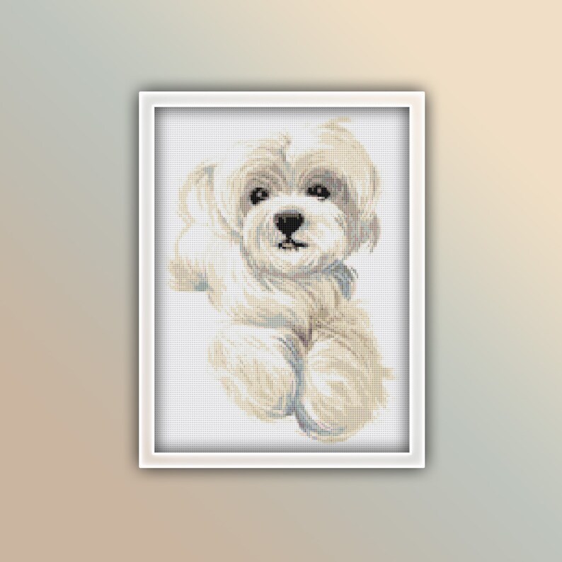 Maltese Cross Stitch Pattern 1 Instant PDF Download Maltese | Etsy