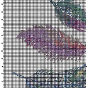 Feather Cross Stitch Pattern 8 Instant PDF Download- Feather Watercolor ...