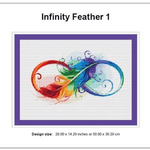 Infinity Feather Cross Stitch Pattern 1 Instant PDF Download - Etsy