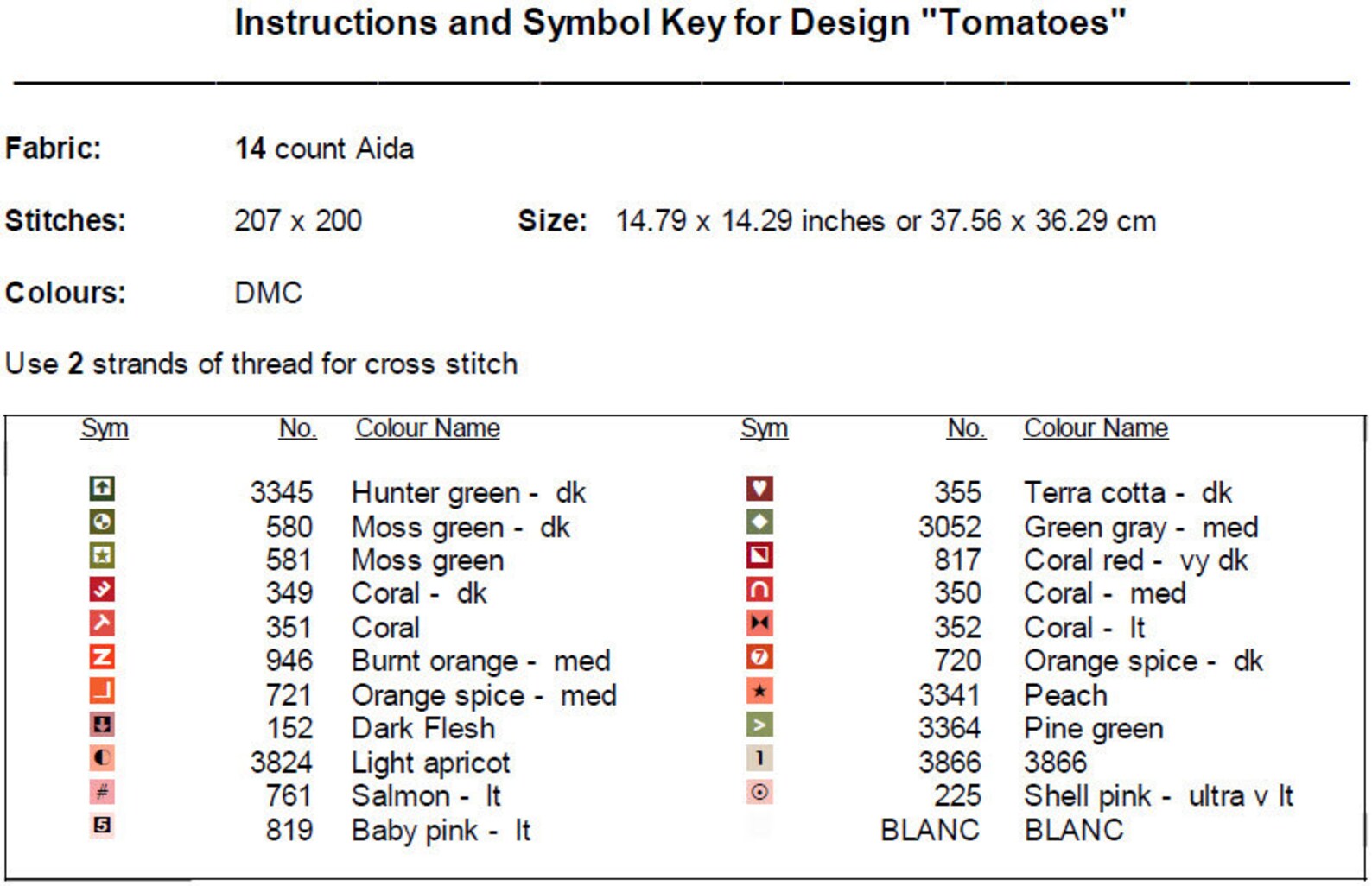 Tomatoes Cross Stitch Pattern 1 Instant PDF Download Tomato - Etsy