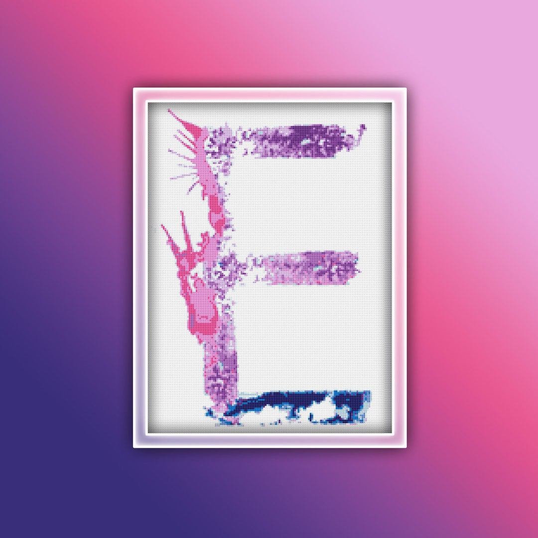 Watercolor E Alphabet Monogram 1 Cross Stitch Pattern Instant PDF ...