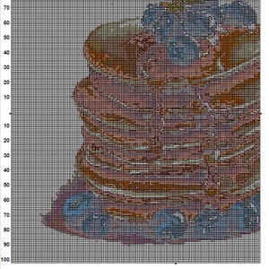Blueberry Pancakes Cross Stitch Pattern Instant PDF Download - Black Berries Watercolor Cross ...