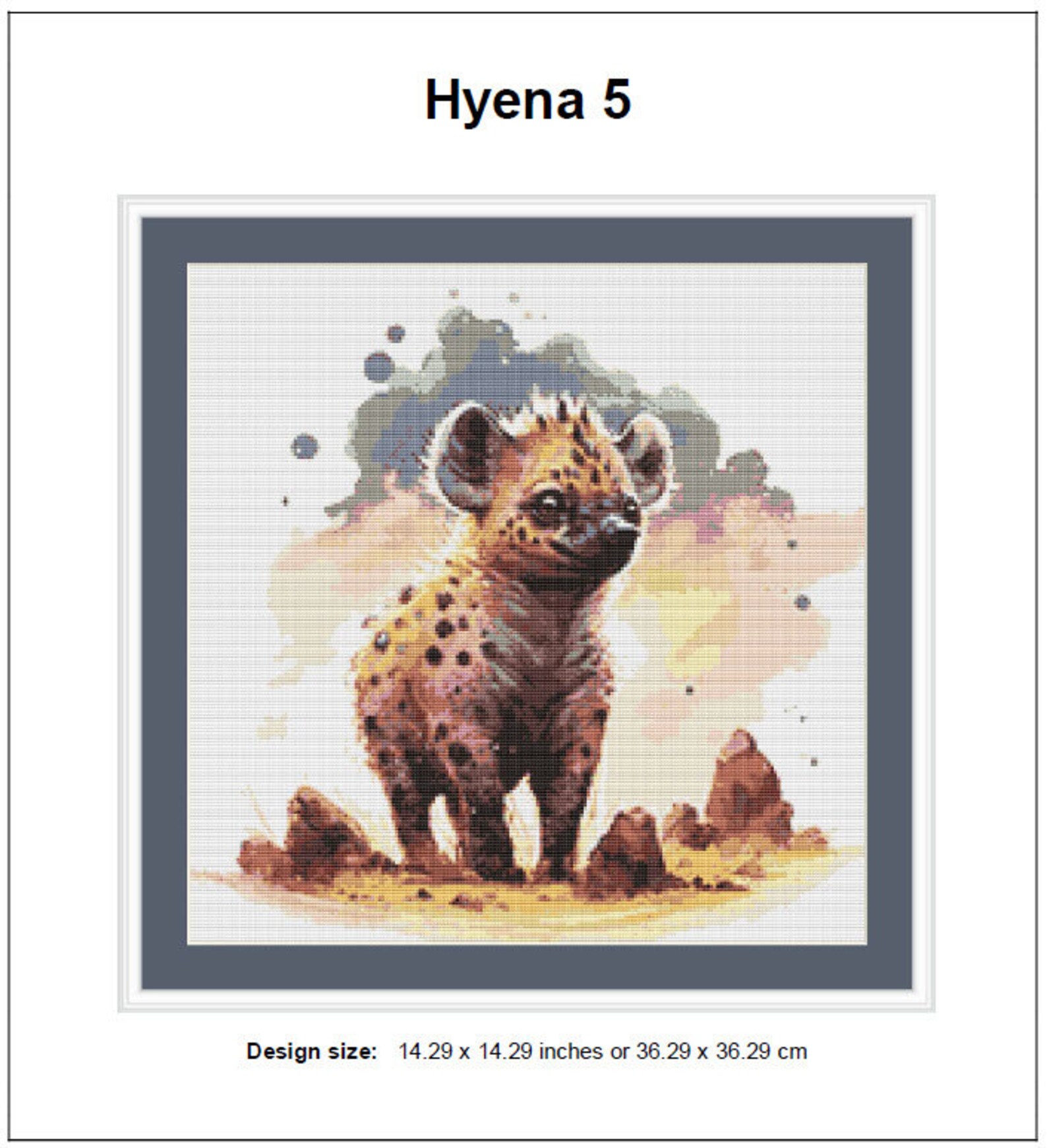 Hyena Cross Stitch Pattern 5 Instant PDF Download - Baby Hyena ...