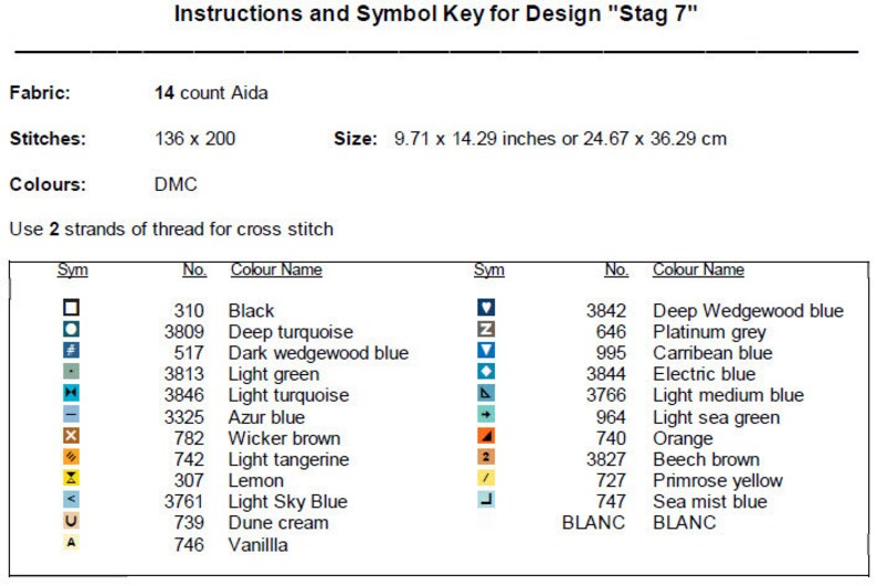 Stag Cross Stitch Pattern 7 Instant PDF Download - Deer Watercolor ...