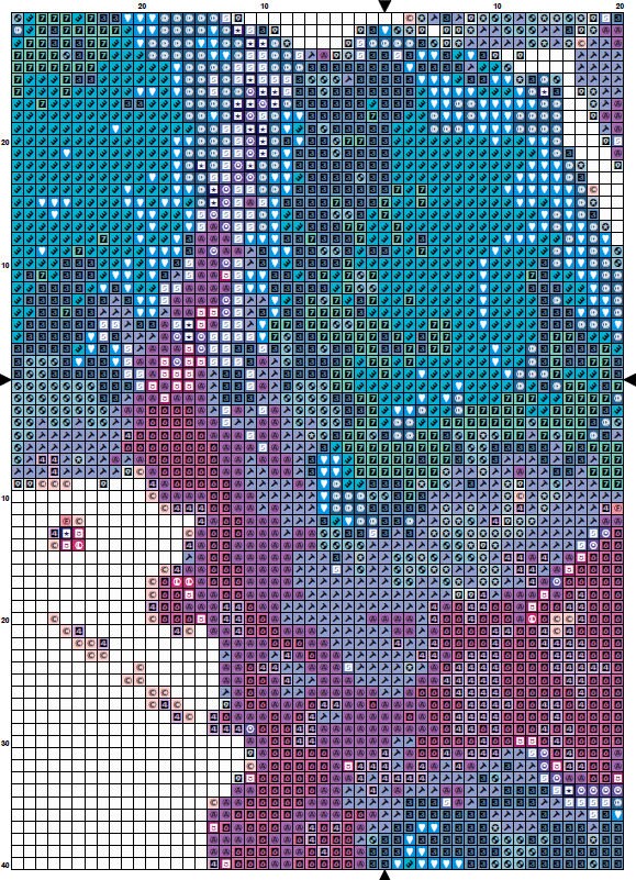 World Map Cross Stitch Pattern 2 Instant PDF Download Earth | Etsy