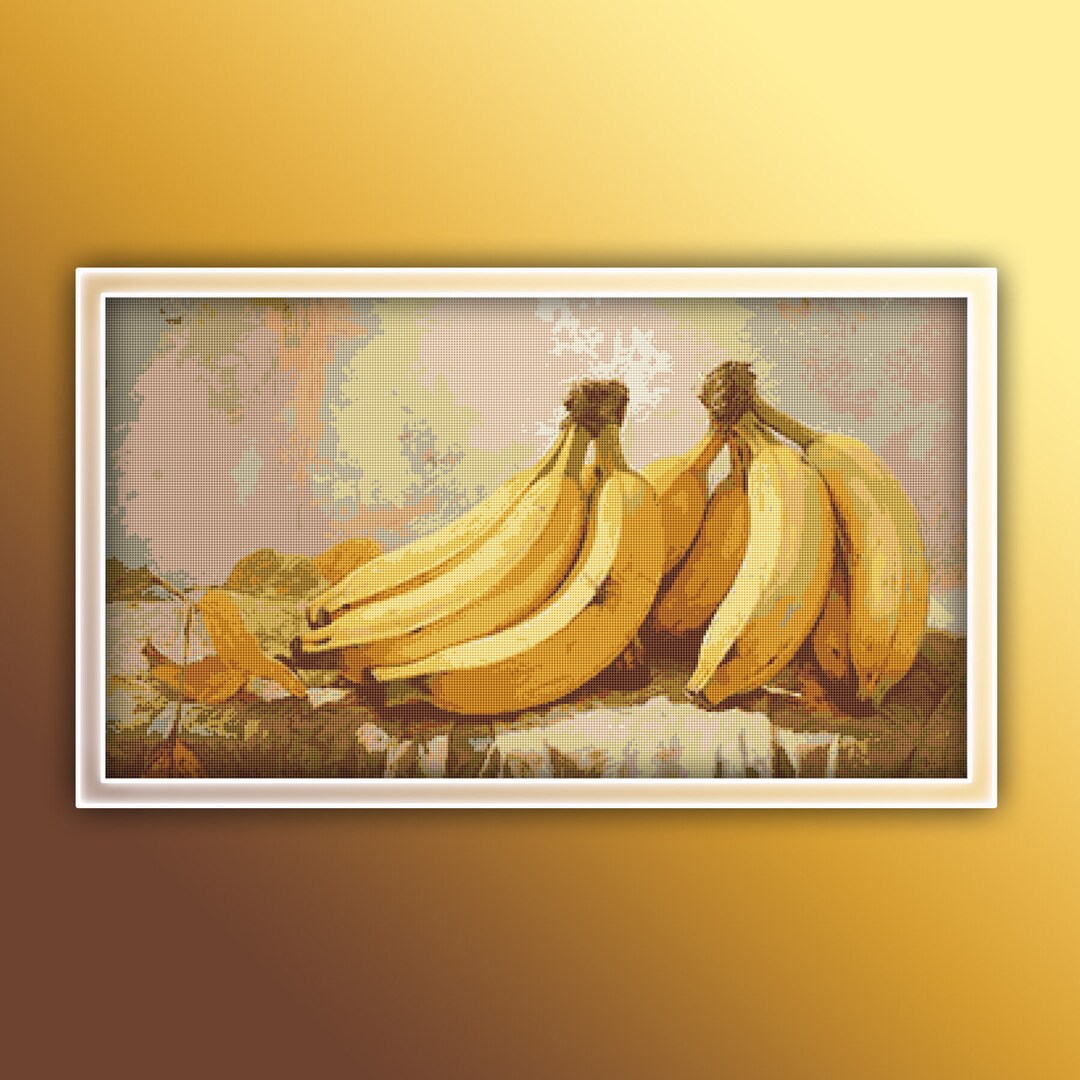 Bananas Still Life Watercolor Cross Stitch Pattern 1 Instant PDF ...