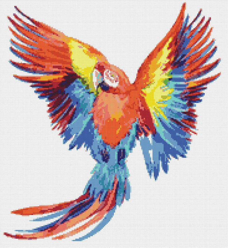 Ara Parrot Cross Stitch Pattern 1 Instant PDF Download | Etsy
