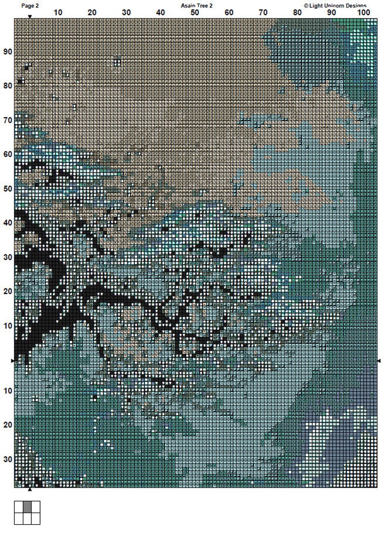 Asian Tree Cross Stitch Pattern 2 Instant PDF Download | Summer Tree ...