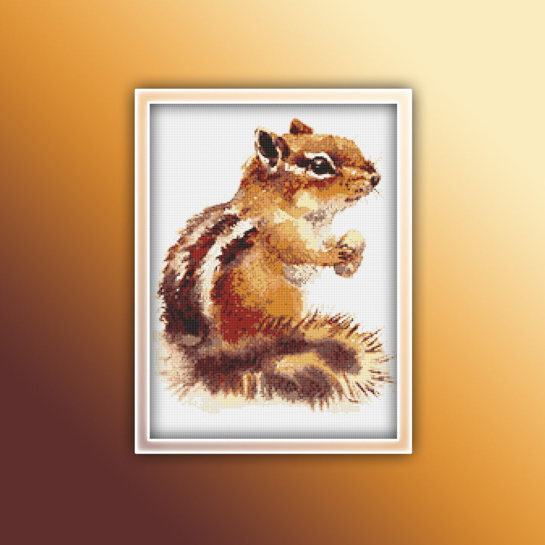 Chipmunk Cross Stitch Pattern 2 Instant PDF Download - Chipmunk ...