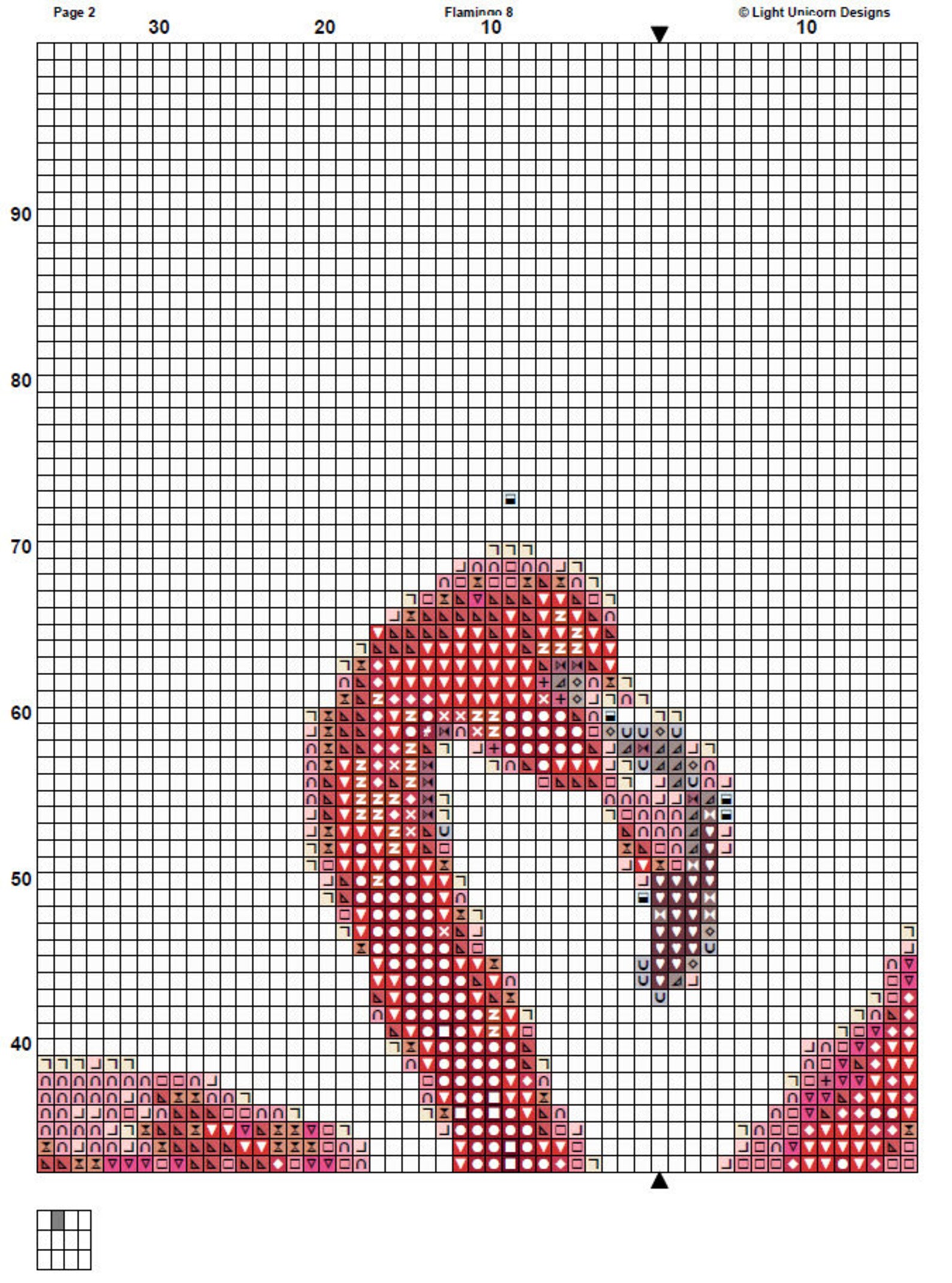 Flamingo Cross Stitch Pattern 8 Instant PDF Download - Flamingos ...