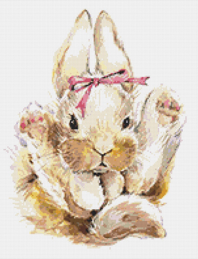 Bunny Cross Stitch Pattern 7 Instant Download Instant PDF | Etsy