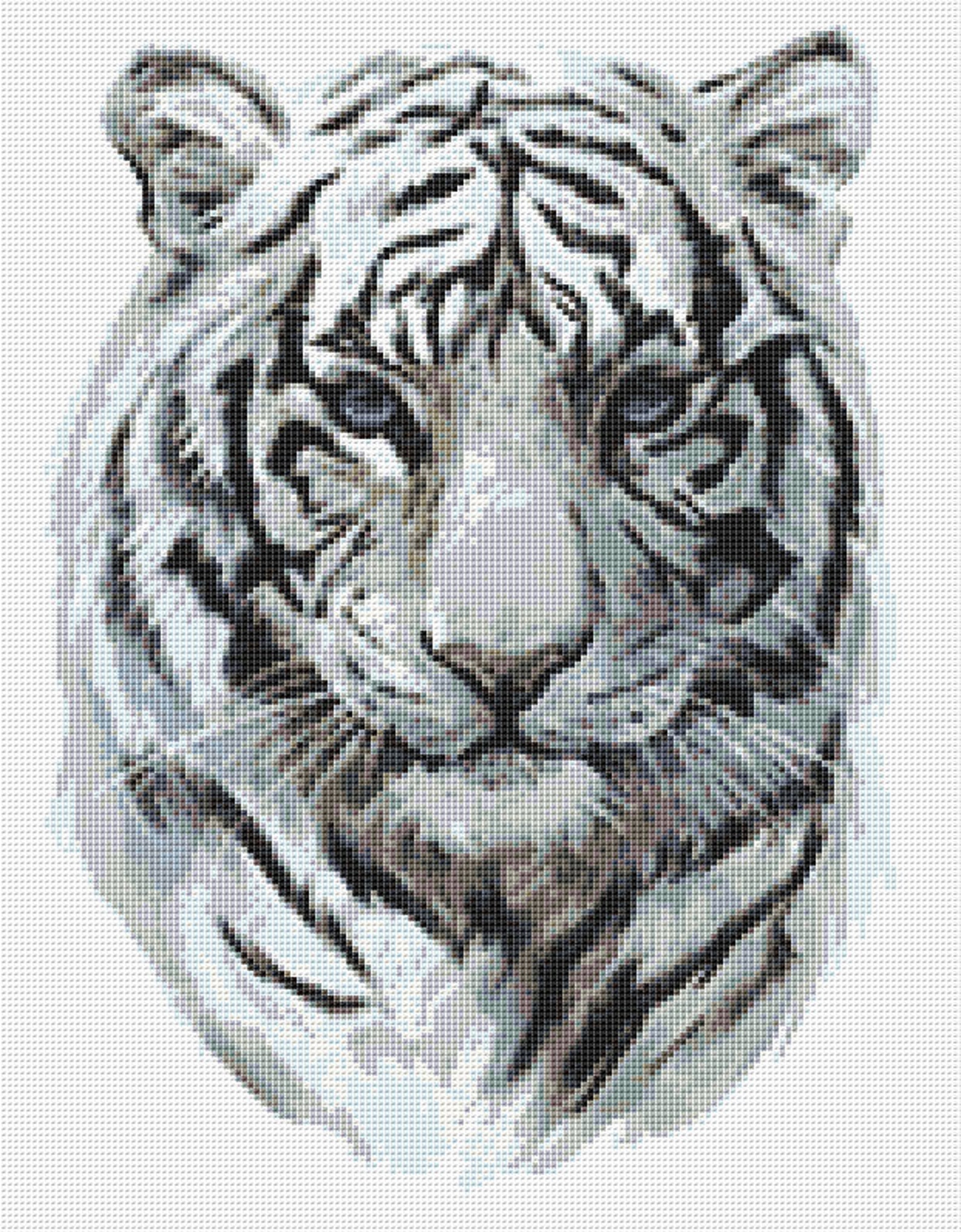White Tiger Cross Stitch Pattern 1 Instant PDF Download - Etsy