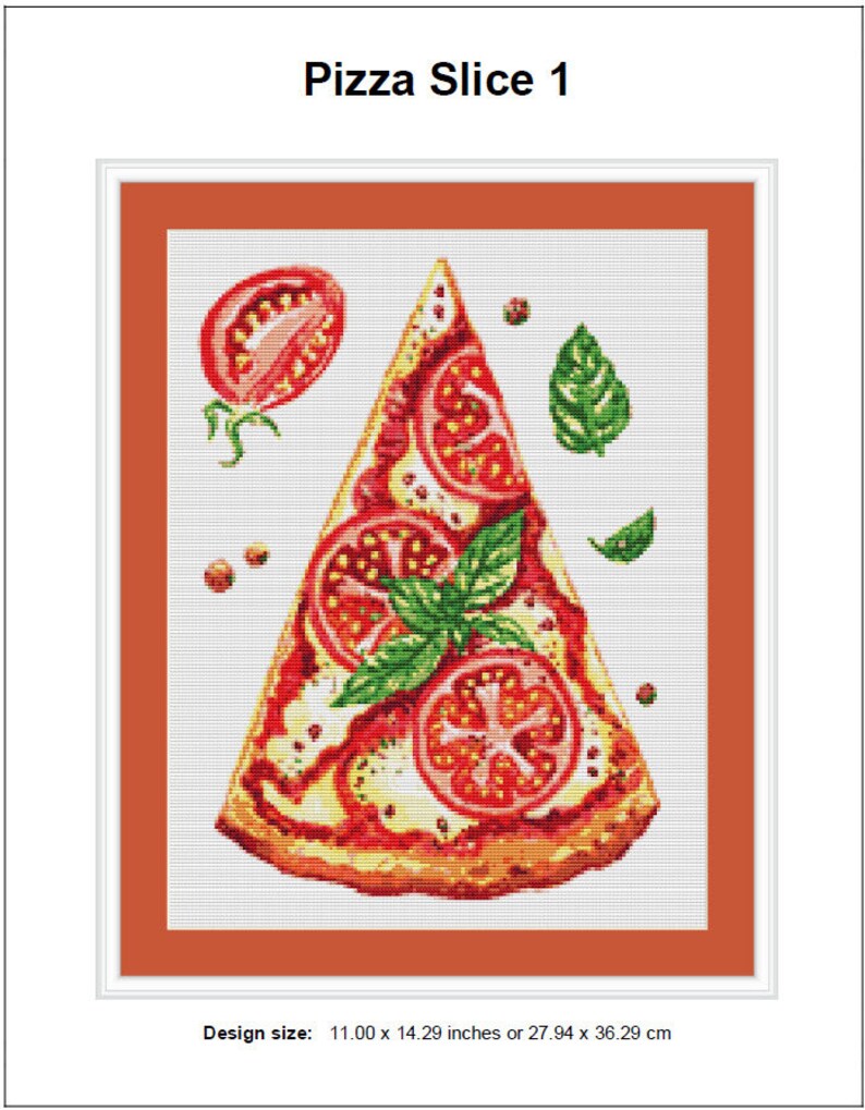 Pizza Slice Cross Stitch Pattern 1 Instant PDF Download - Etsy