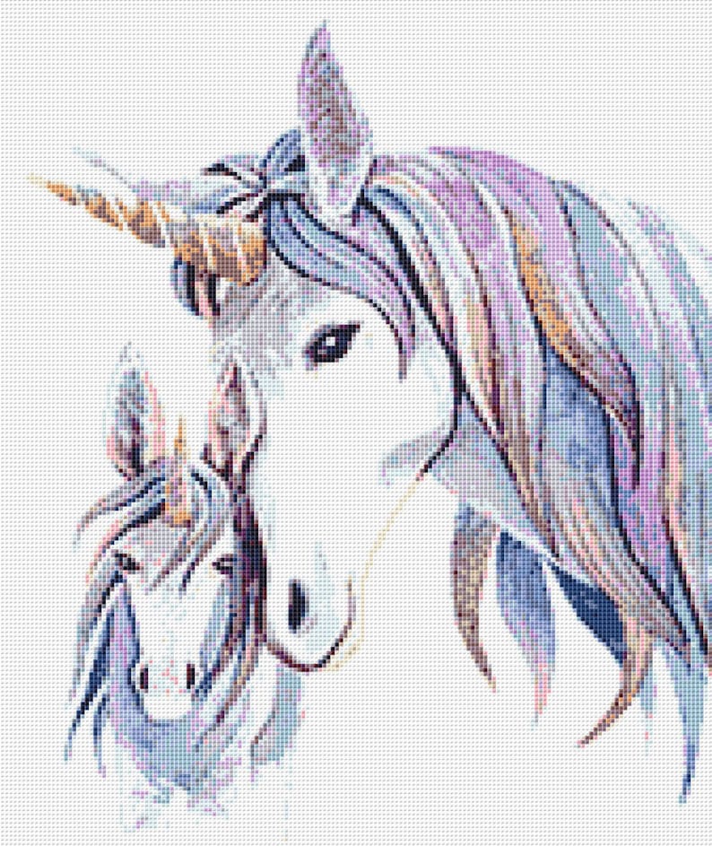 Unicorns Cross Stitch Pattern 2 Instant PDF Download Baby - Etsy