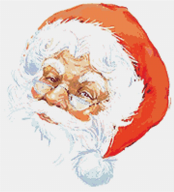 Santa Clause Cross Stitch Pattern 1 Instant PDF Download - Etsy