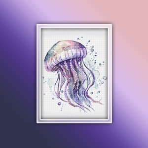 Jellyfish Cross Stitch Pattern 2 Instant PDF Download Sea Jellies ...