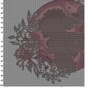 Pink Moon Cross Stitch Pattern Instant PDF Download - Moon Watercolor ...