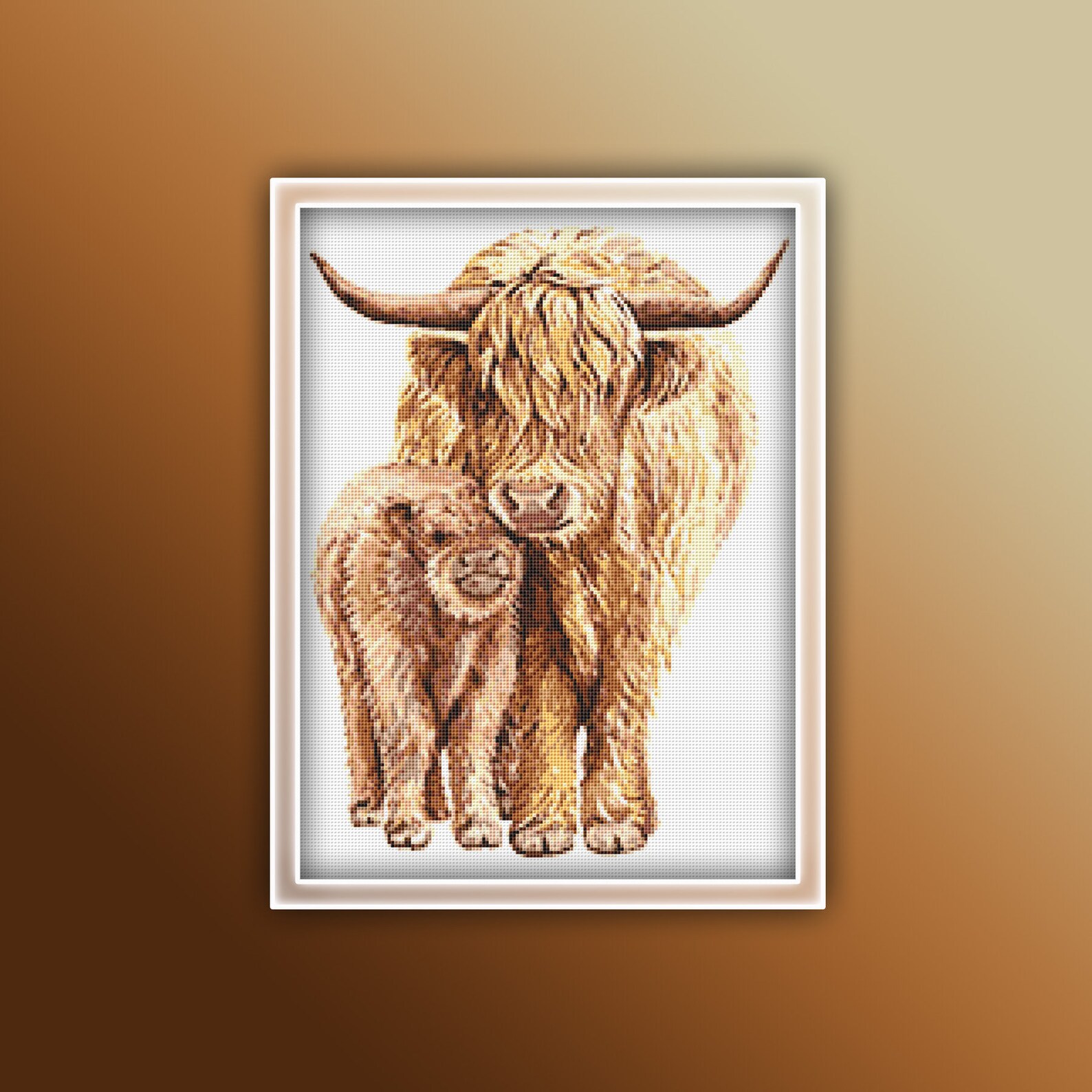 Mom Yak and Baby Cross Stitch Pattern Instant PDF Download - Yak ...