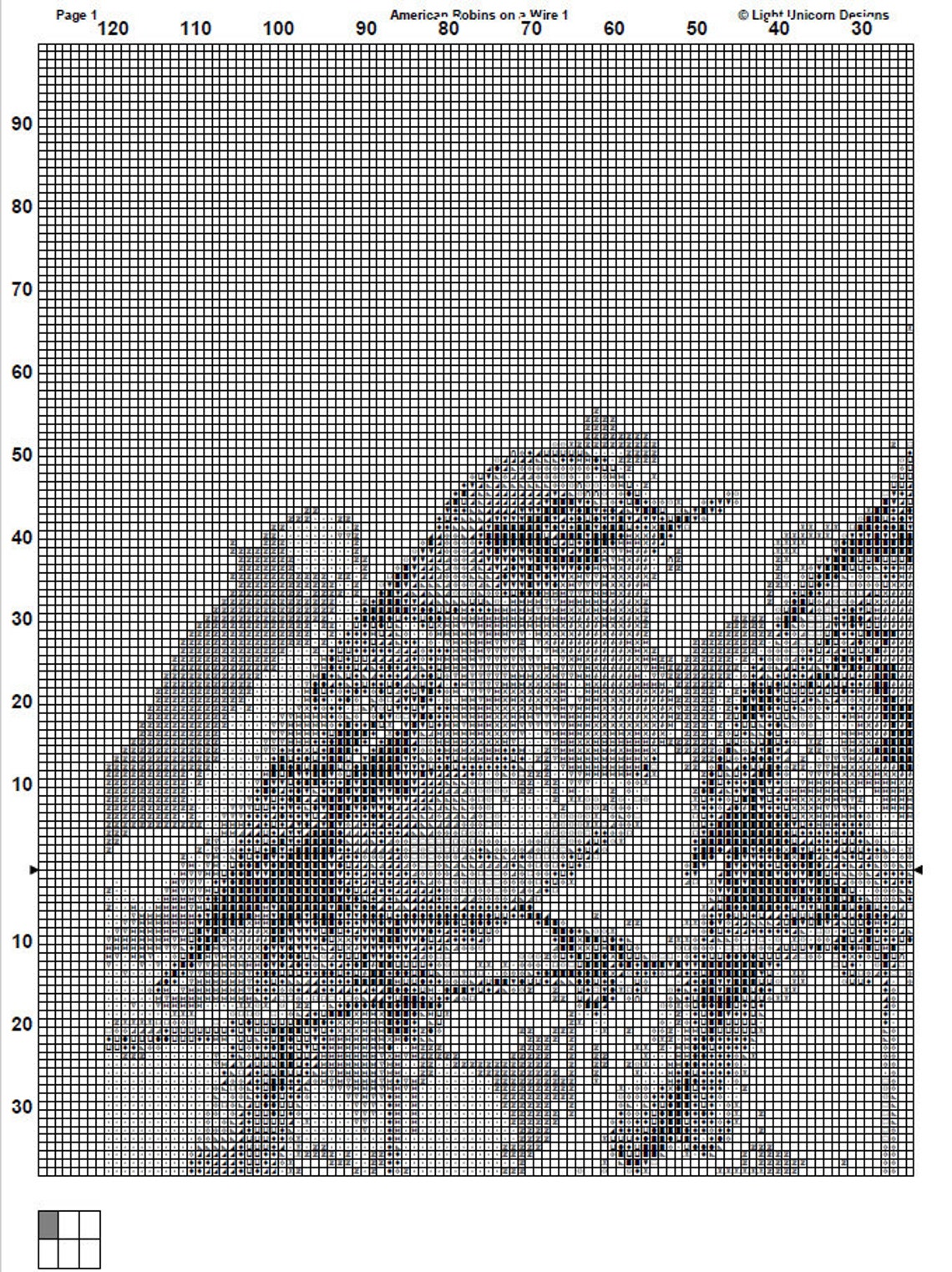 American Robins on a Wire Cross Stitch Pattern 1 Instant PDF Download ...