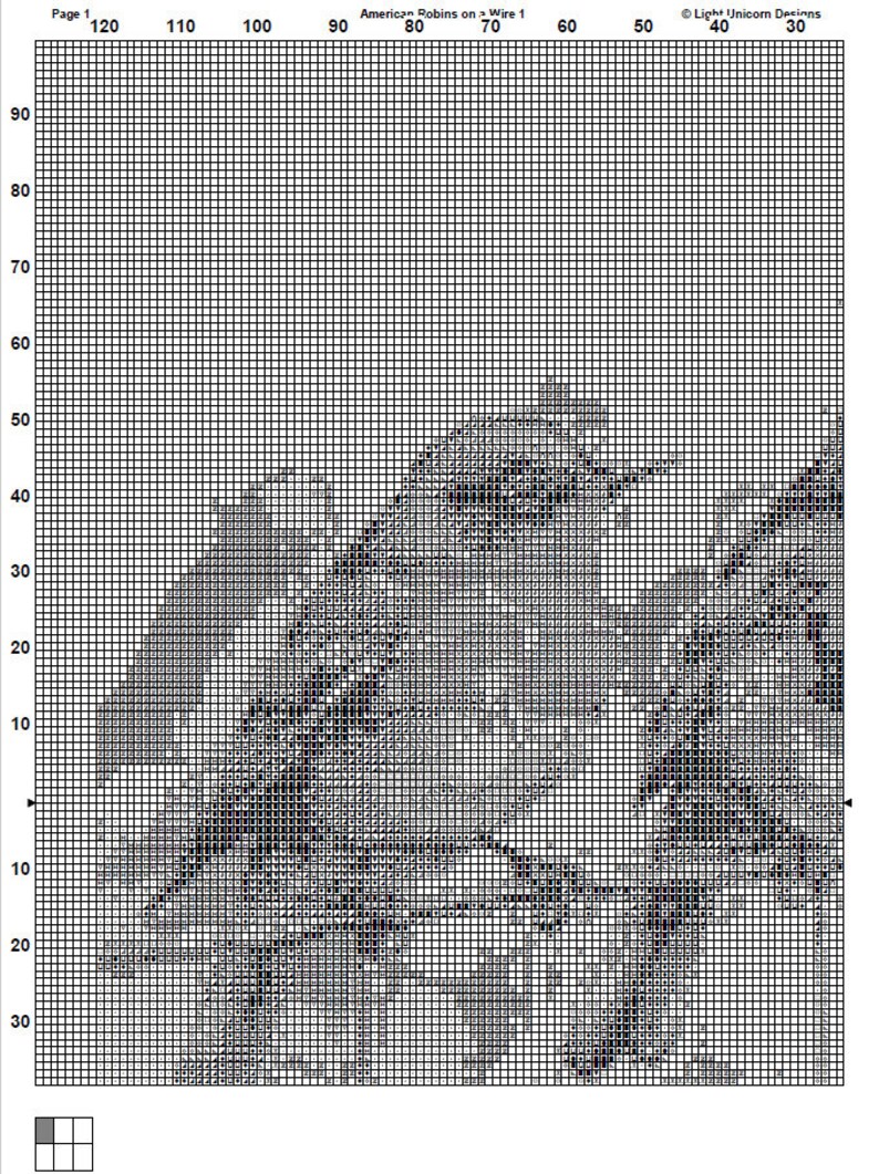 American Robins on a Wire Cross Stitch Pattern 1 Instant PDF Download ...