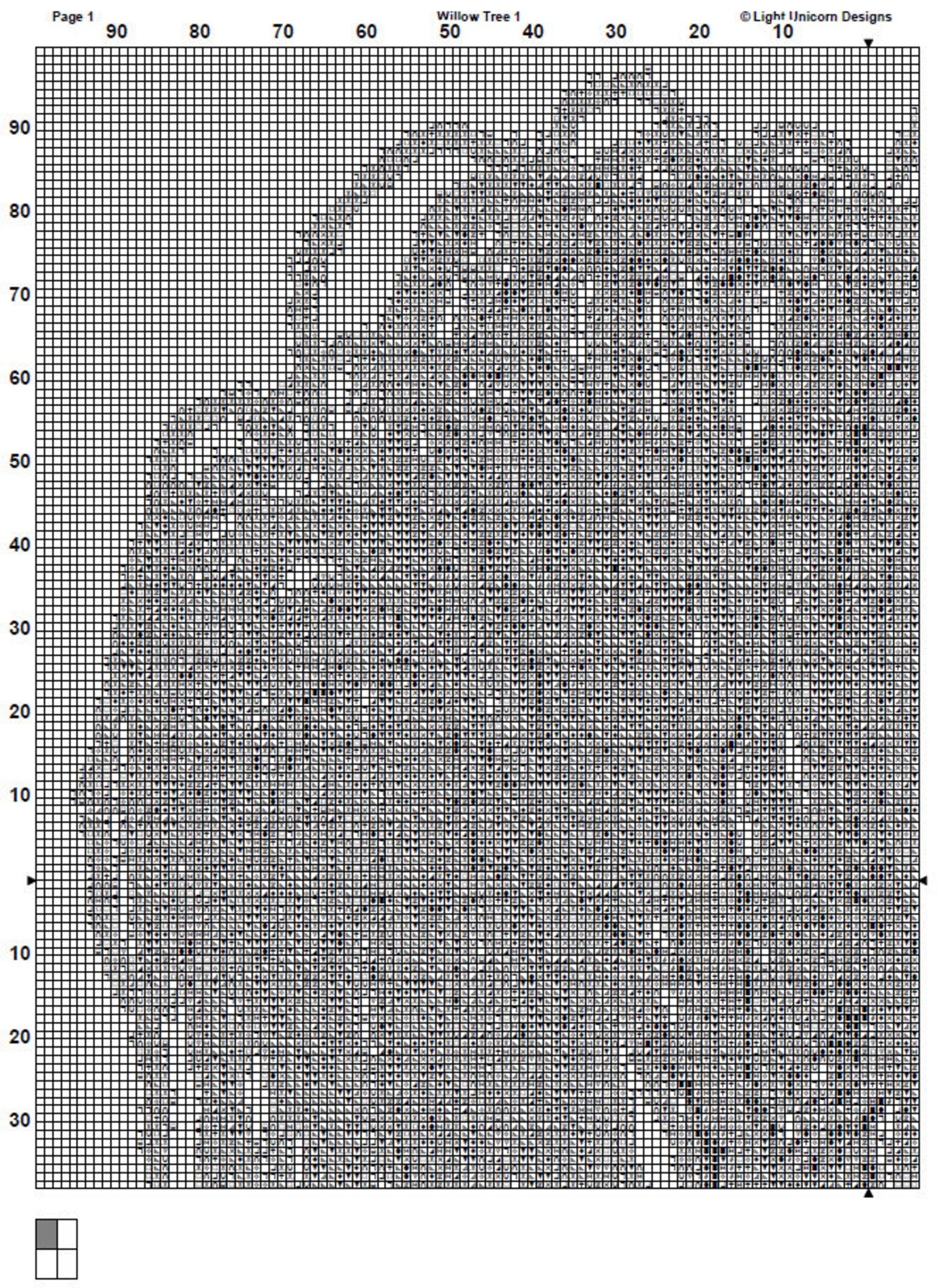 Willow Tree Cross Stitch Pattern Instant PDF Download | Summer Tree ...