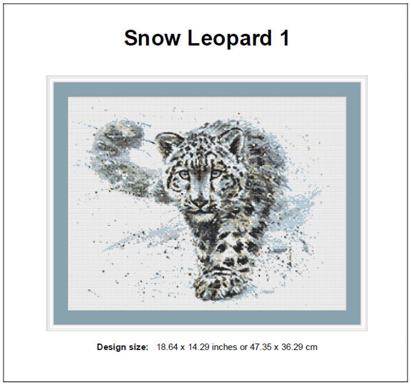 Snow Leopard Cross Stitch Pattern 1 Instant PDF Download - Etsy