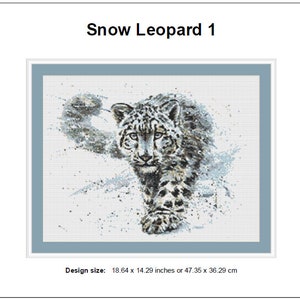 Snow Leopard Cross Stitch Pattern 1 Instant PDF Download - Leopard ...
