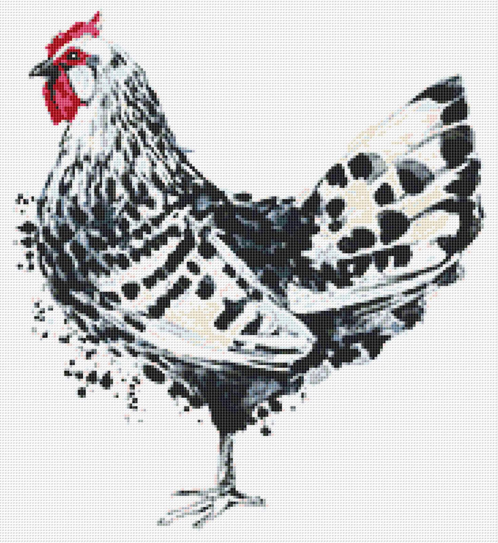 Hamburg Chicken Cross Stitch Pattern Instant PDF Download - Etsy
