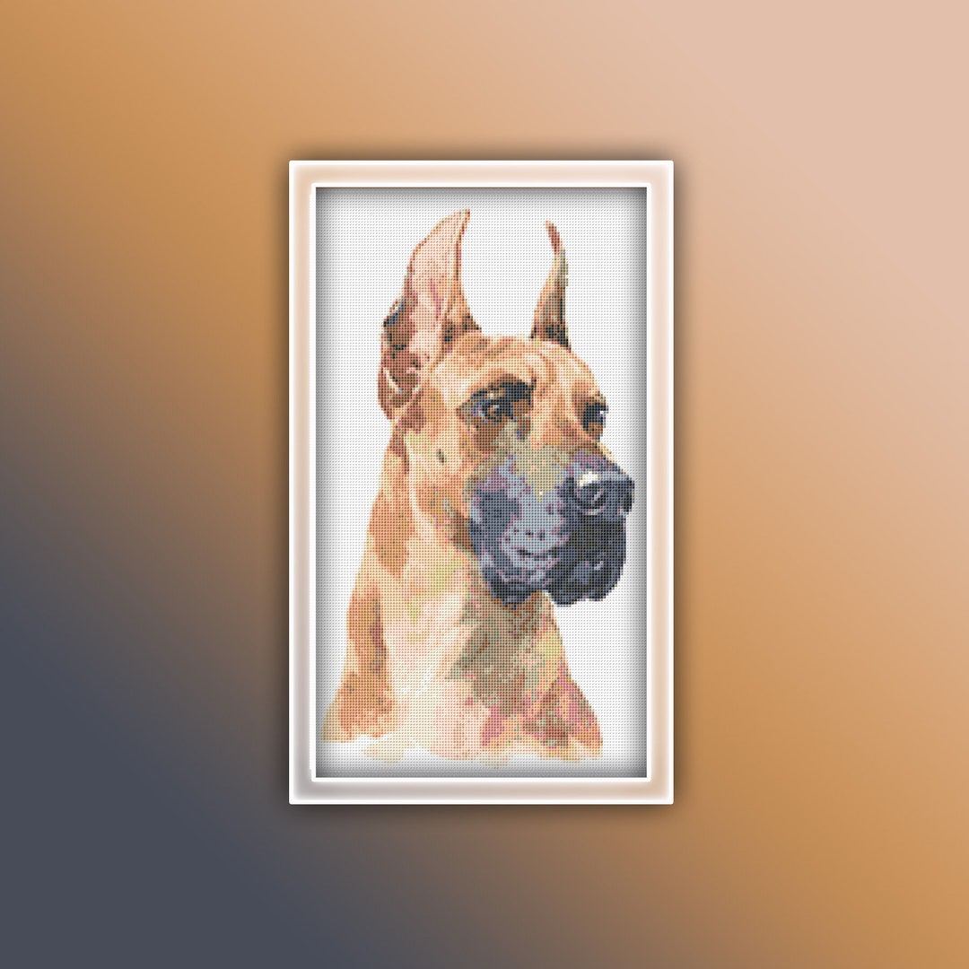 Great Dane Cross Stitch Pattern Instant PDF Download Great Dane Dog ...