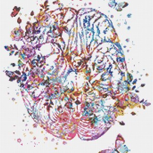 Anatomy Brain Cross Stitch Pattern 1 Instant PDF Download - Etsy