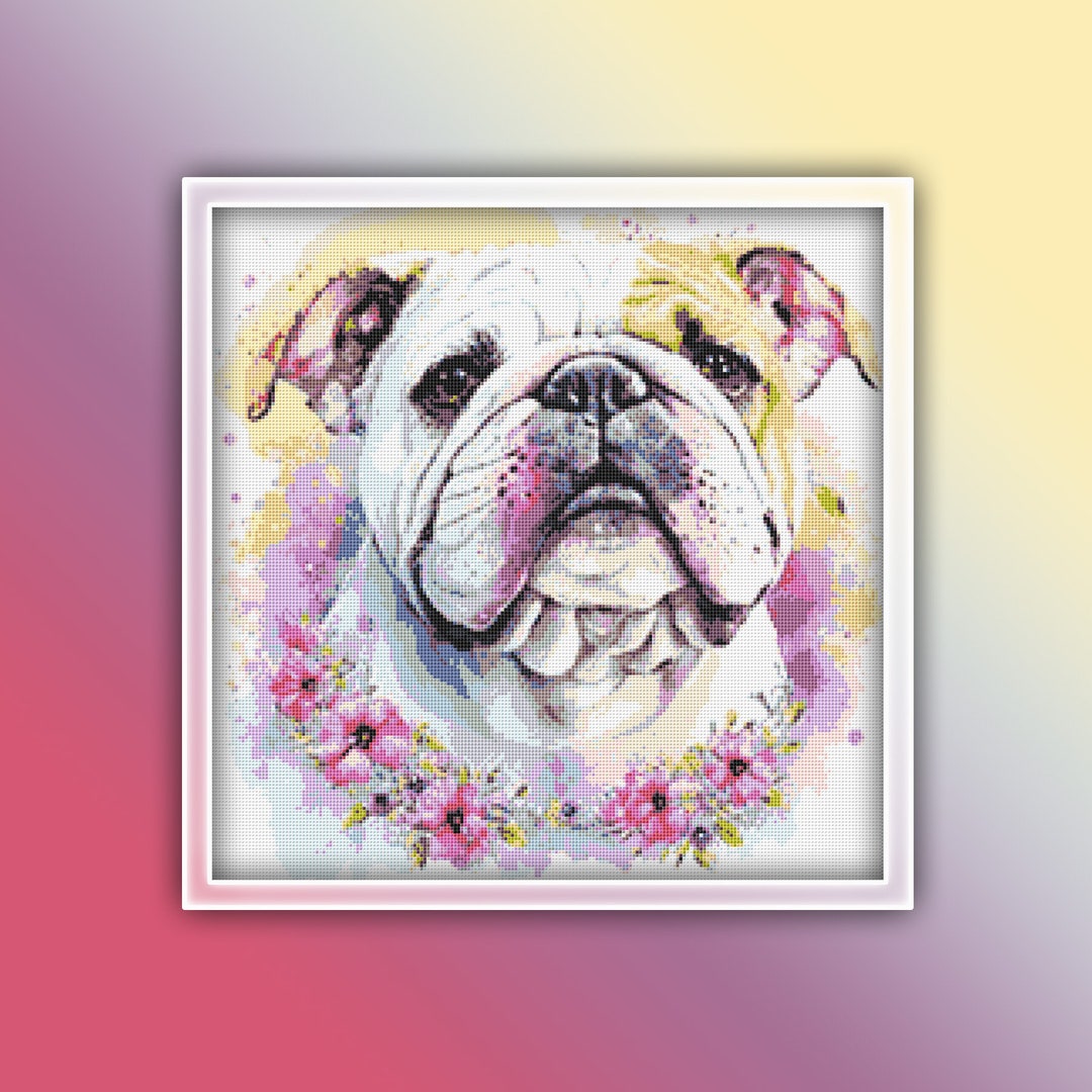 Bulldog Cross Stitch Pattern 6 Instant PDF Download - Bulldog ...