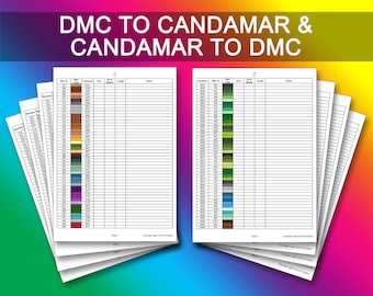 Cosmo to Dmc Conversion Chart - Etsy