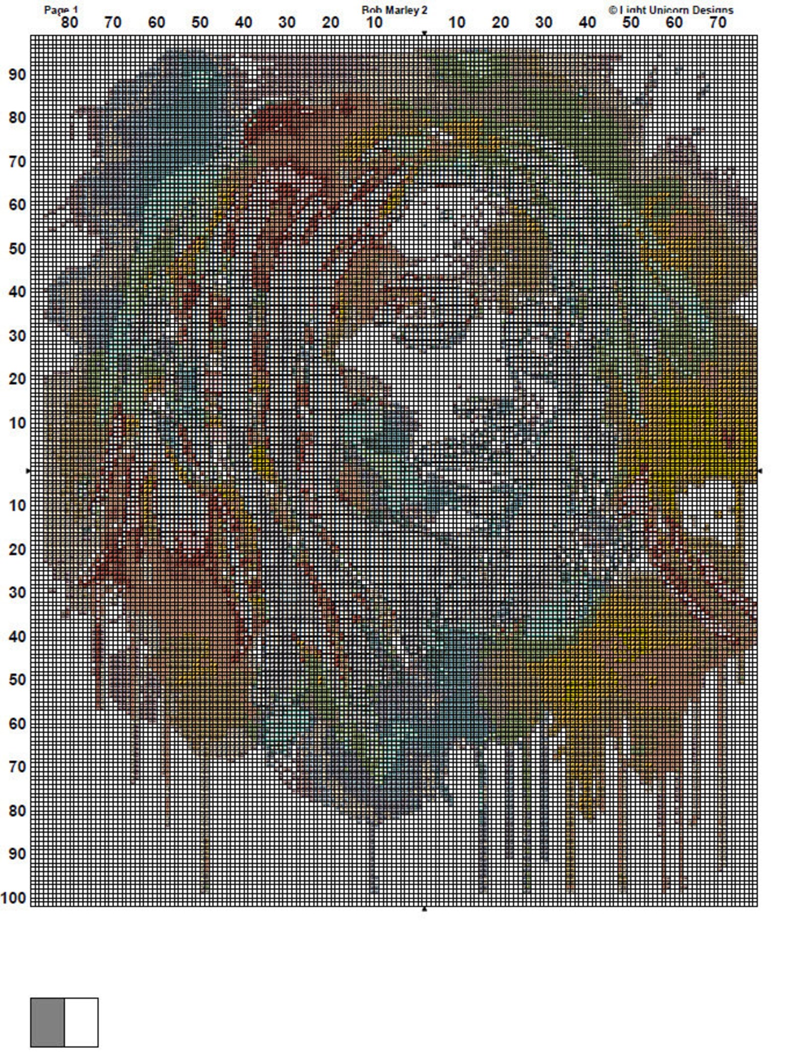Bob Marley Cross Stitch Pattern 2 Instant PDF Download - Bob Marley ...