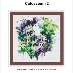 The Colosseum Cross Stitch Pattern 2 Instant PDF Download - Rome Italy ...
