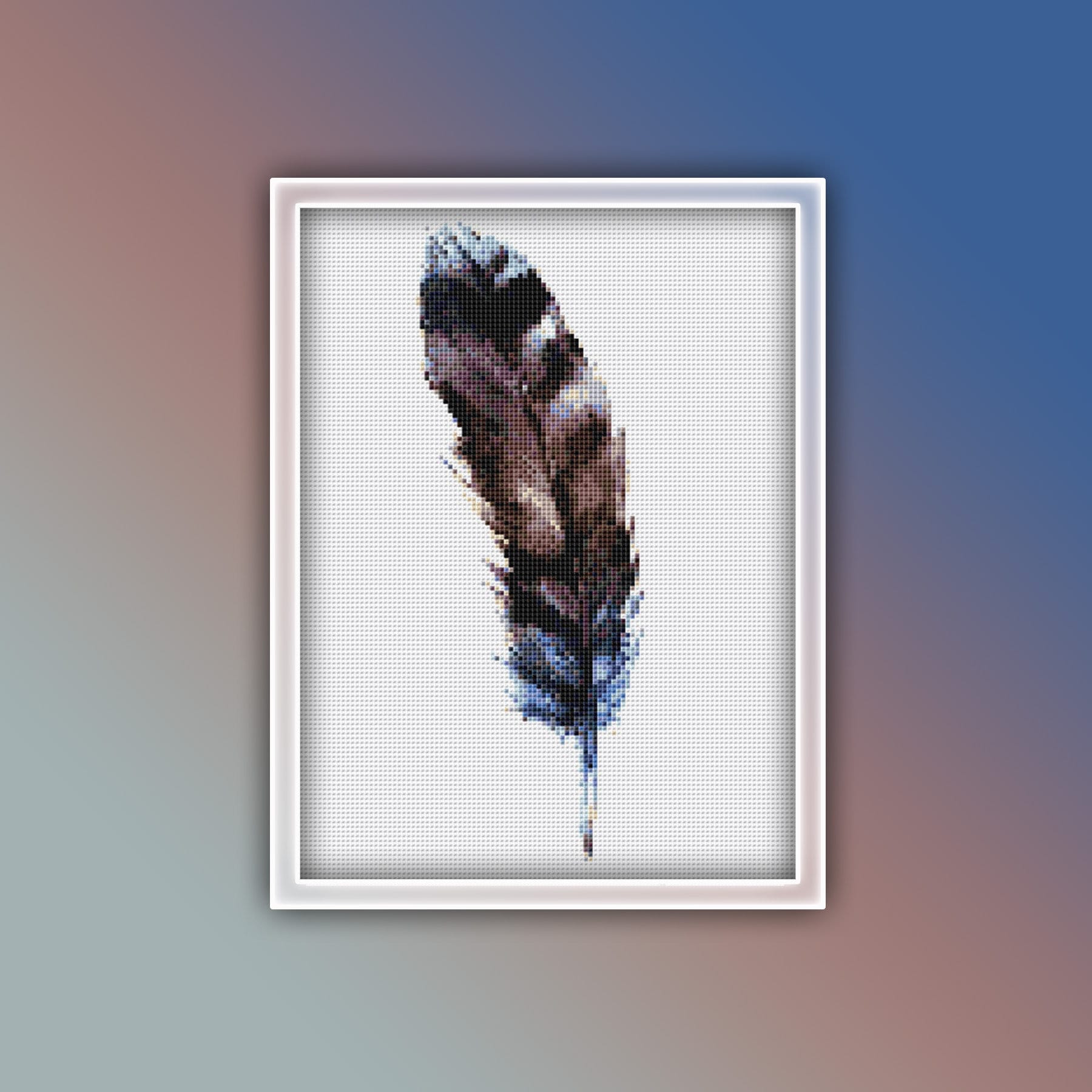 Feather Cross Stitch Pattern 1 Instant PDF Download Feather - Etsy