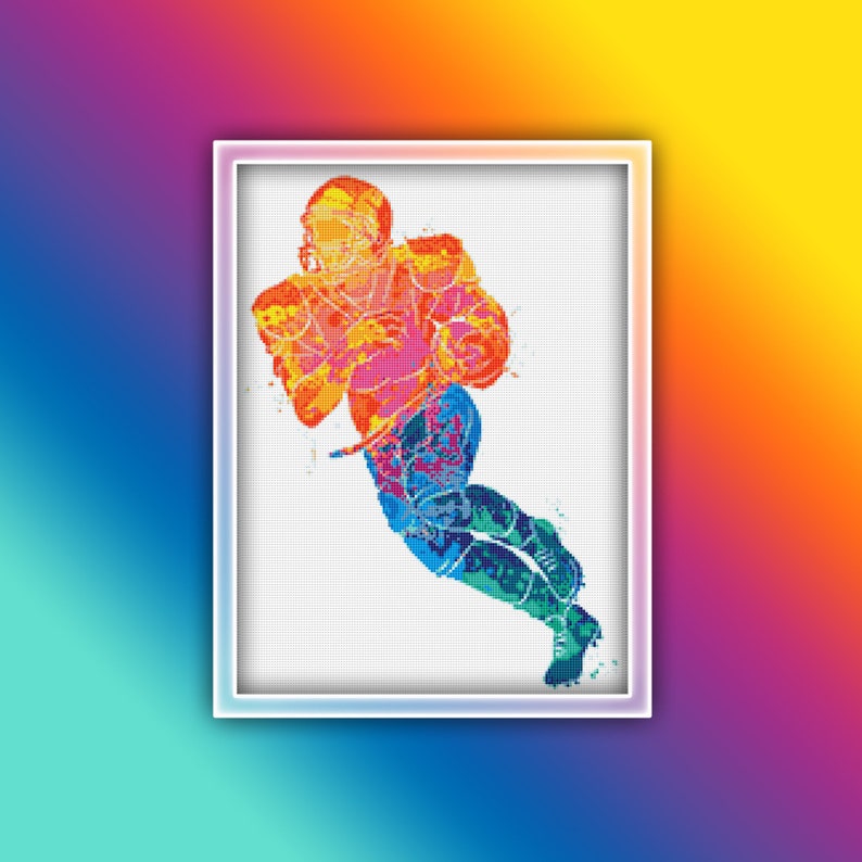 Football Player Cross Stitch Pattern 3 Instant Download - Etsy