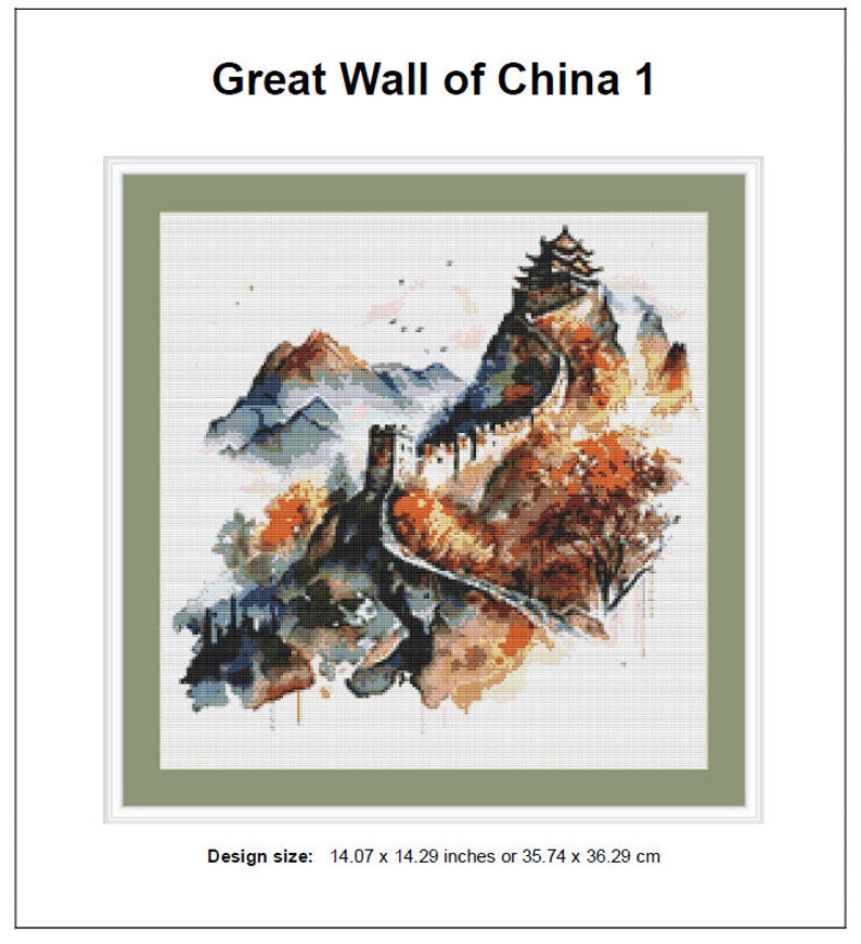 Great Wall of China Cross Stitch Pattern 1 Instant PDF Download - Wall ...