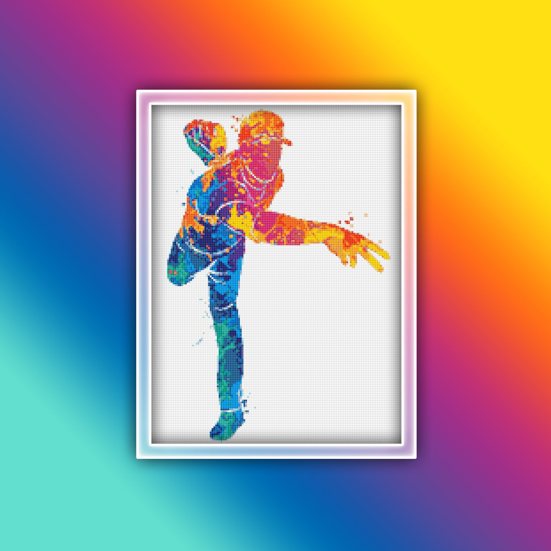 Baseball Player Cross Stitch Pattern 5 Instant PDF Download - Etsy