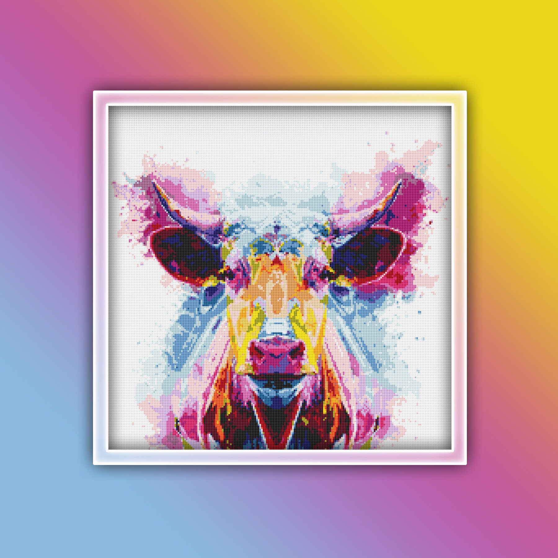 Rainbow Bull Cross Stitch Pattern 1 Instant PDF Download Cow - Etsy