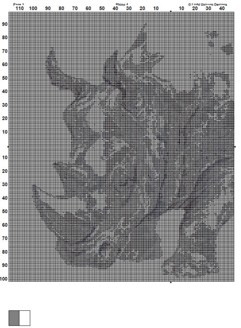 Rhino Cross Stitch Pattern 4 Instant PDF Download - Rhinoceros ...