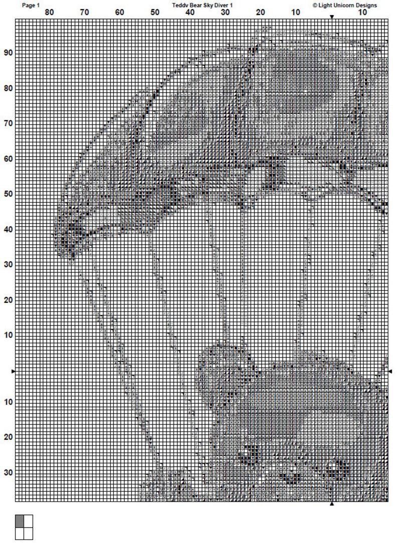 Teddy Bear Sky Diver Cross Stitch Pattern 1 Instant PDF Download | Sky ...