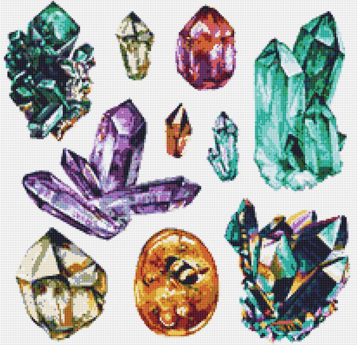 Crystals Cross Stitch Pattern 1 Instant PDF Download Crystal - Etsy