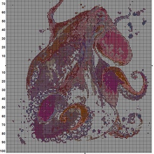 Octopus Cross Stitch Pattern 5 Instant PDF Download - Octopus ...