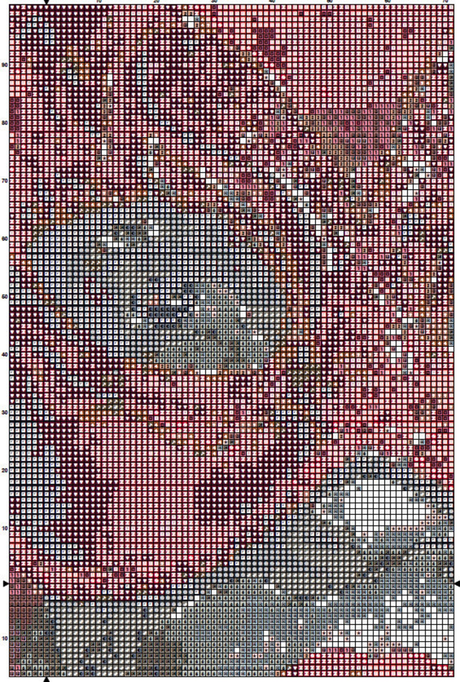 Red Masked Woman Stitch Pattern Instant PDF Download Woman | Etsy