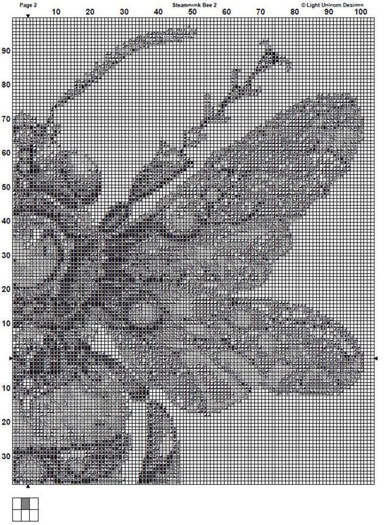 Steampunk Bee Cross Stitch Pattern 2 Instant PDF Download - Steampunk ...