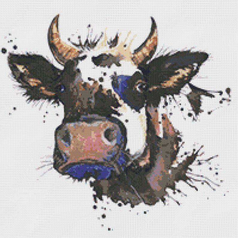 Cow Cross Stitch Pattern 3 Instant PDF Download Cow - Etsy